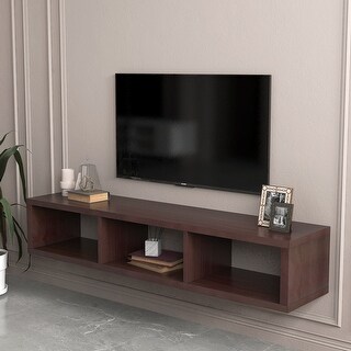 Shallow Floating TV Console TV Stand, 60" Media Entertainment Cente ...