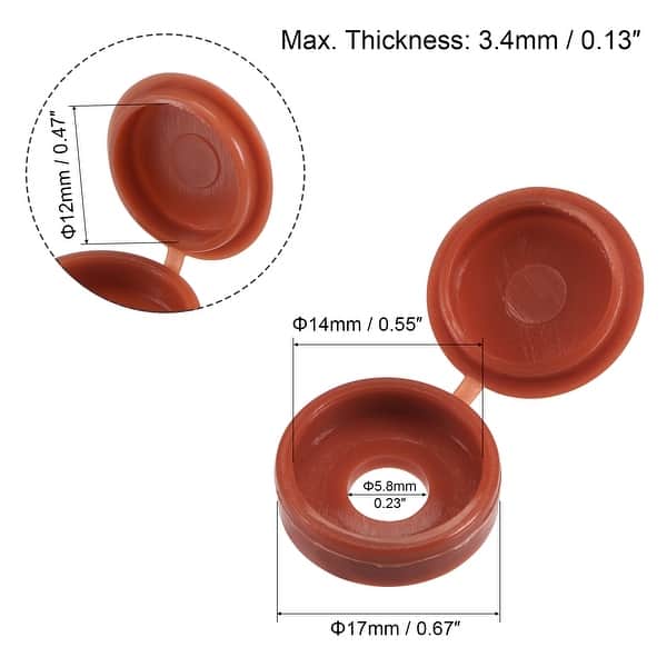 Plastic Hinged Screw Cover Cap Hole Fold Snap Washers - Bed Bath ...