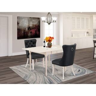 East West Furniture Dining Table Set Includes a Rectangle Dinette Table and Parson Chairs, Linen ...