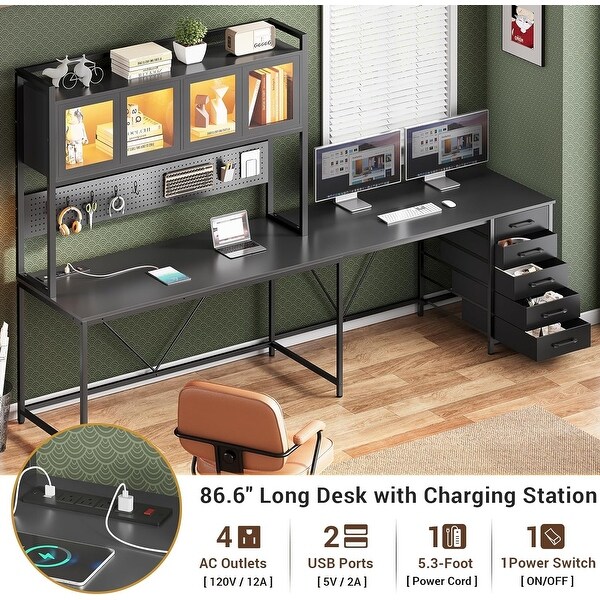 L Shaped Gaming Desk Computer Desk Pegboard 5 Drawers Storage Shelf On Sale Bed Bath Beyond 40237862