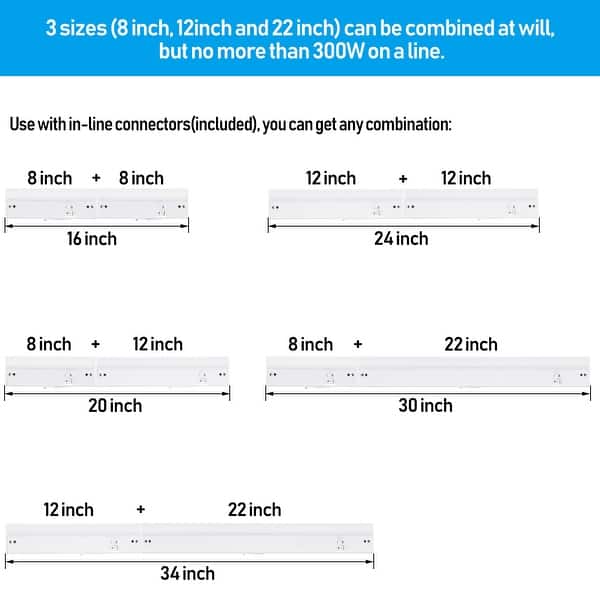 8 Inch LED Under Cabinet Light, Dimmable, Linkable, 3 Color Selectable ...