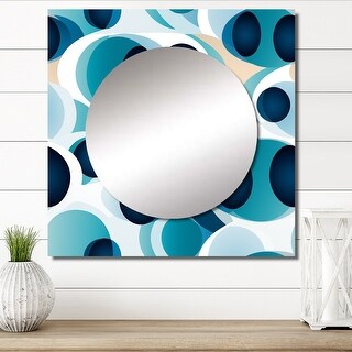 Designart "Minimalist Cobalt Blue Circles Geometry I" Modern Wall ...