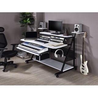 Ample Storage Art Desk Computer Desk Pull Out Keyboard Panel ...