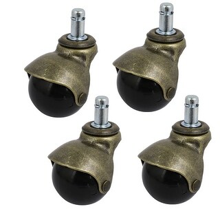 2-inch Dia Double PP Ball Wheel Swivel Stem Caster Roller 4pcs - Black ...