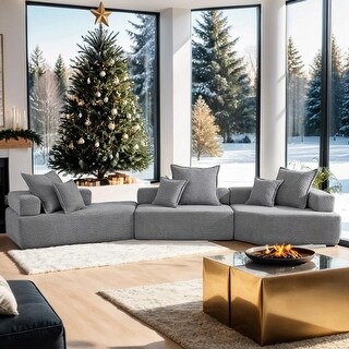 Oversized Modular Sectional Sofa, 3 PC Free Combination, Grey - Bed ...