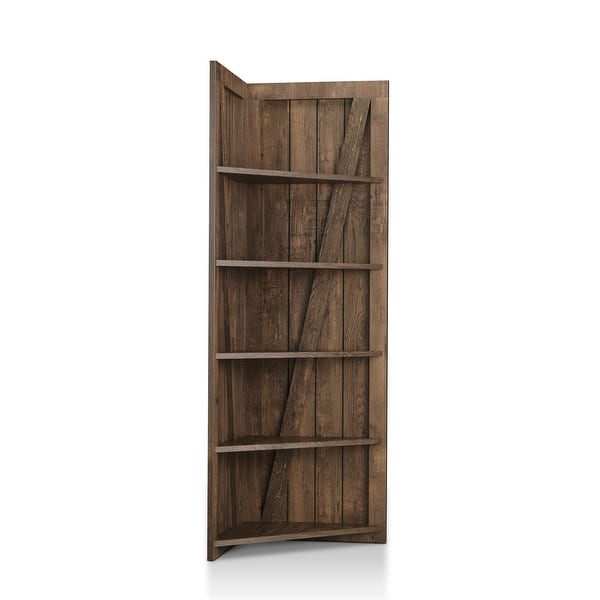 rustic oak corner shelves