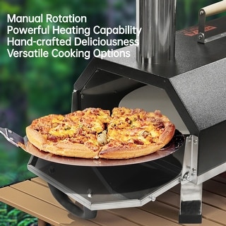 12 in. Portable Wood Fired Outdoor Pizza Oven with Timer and Carry Bag ...