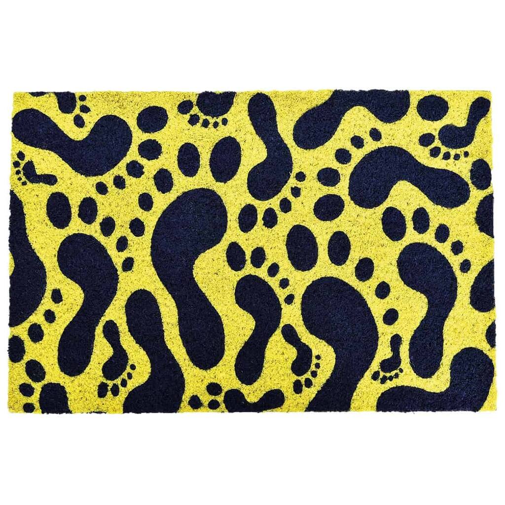 Sheltered Printed Front Door Mat Footprints Coir Rug 24x16 - Overstock ...