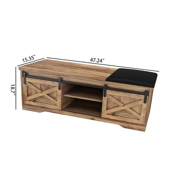 Wooden Sliding Barn Door Bench - Bed Bath & Beyond - 37186846