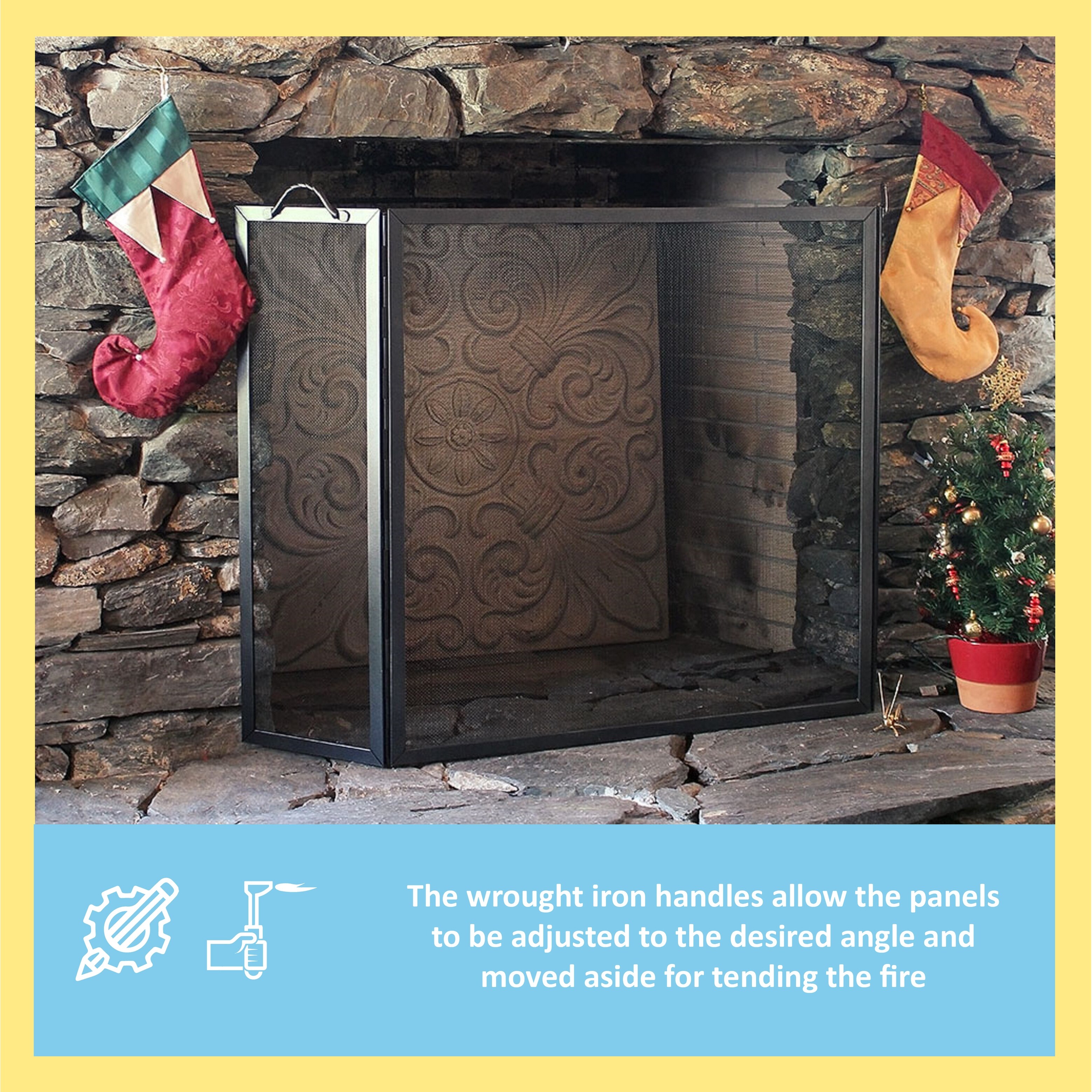 large flat fire screen