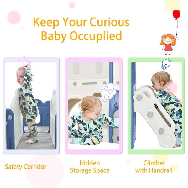 Kids Slide Freestanding Castle Climber with Slide and Basketball Hoop ...