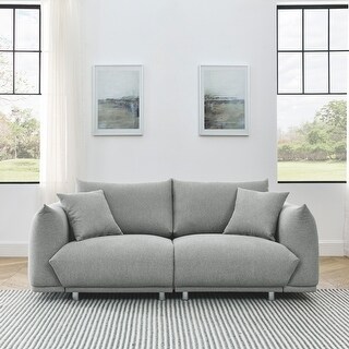 Lovable Bread Sofa 78.8'' Ergonomics Sectional Sofa w/Pillows, Grey ...
