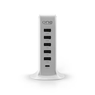 ONE Products 6 USB Port Desktop Charging Power Tower Hub - Bed Bath ...