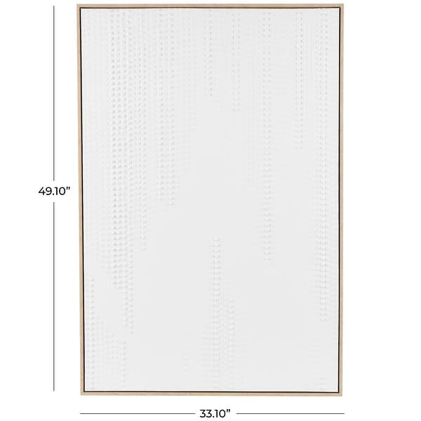 White Wooden Dimensional Dot Abstract Framed Wall Art with Brown Wooden Frame - Bed Bath ...