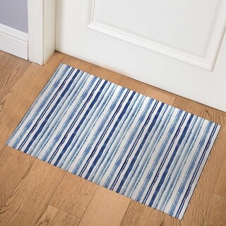 WATERCOLOR STRIPE BLUE Doormat By Kavka Designs - Bed Bath & Beyond ...
