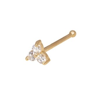 Curata 14k Gold Three-stone Triangle Nose Ring - 3mm 20g Nose Stud ...