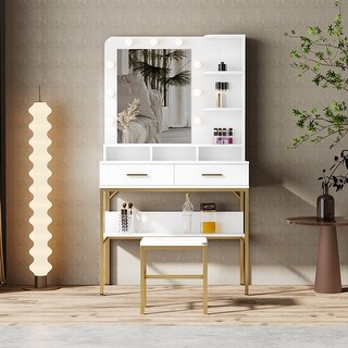 Modern Simple Vanity with Stool - Bed Bath & Beyond - 37121759