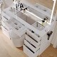 Extra-Large Makeup Vanity with Full-Width LED Mirror, Bluetooth ...