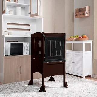 Kids Foldable Wooden Big Helper Kitchen Step Stool with Safety Rails ...