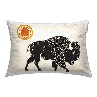 Stupell Boho Bison Silhouette Printed Outdoor Throw Pillow Design by ...
