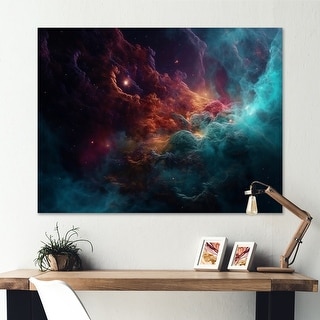 Designart "Imagine Space Vi" Space Wall Art For Living Room - Bed Bath ...
