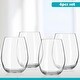 Sienna Stemless Glass, Clear wine Champagne Glasses 4 Pack Elegant ...