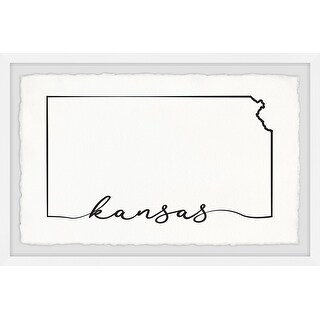 'Kansas Outline' Framed Painting Print - Bed Bath & Beyond - 33983639