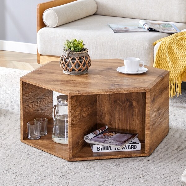Stand up Hexagonal Coffee Table Multi hole Design Wood Sofa Table Bed Bath Beyond 42128140