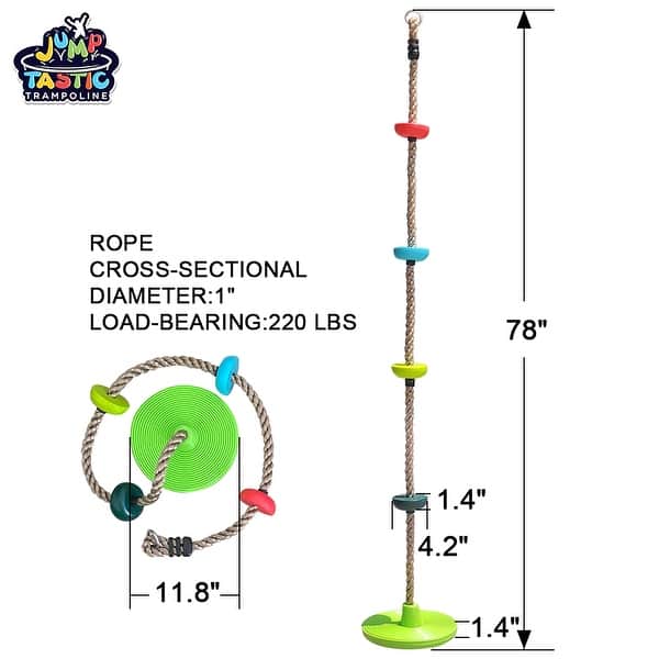 50ft Ninja Slackline Jungle Swing Gym Ninja Warrior Obstacle Course for ...