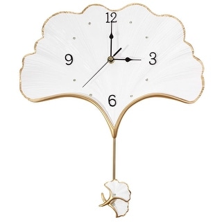Elegant Wall Clock with Pendulum Battery Operated Non Ticking Silent ...
