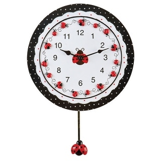 Adorable Ladybug Kitchen Pendulum Wall Clock with Polka Dot Accents ...