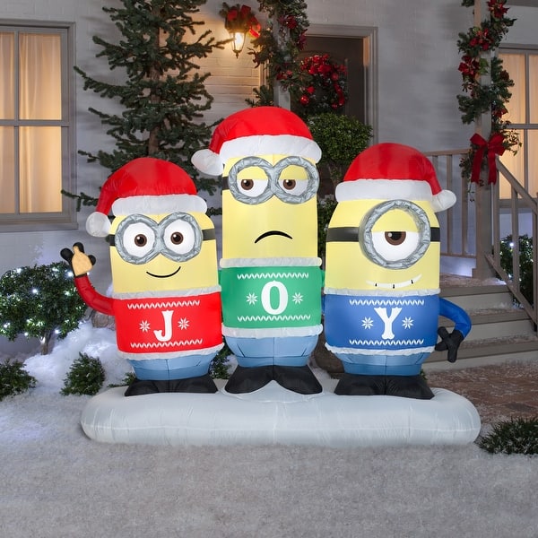 Gemmy Christmas Airblown Inflatable Minion Joy Collection Scene, 5 ft ...
