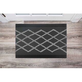 TRELLIS HARLEQUIN CHARCOAL Doormat By Kavka Designs - Bed Bath & Beyond ...