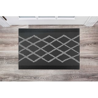 TRELLIS HARLEQUIN CHARCOAL Doormat By Kavka Designs - Bed Bath & Beyond ...