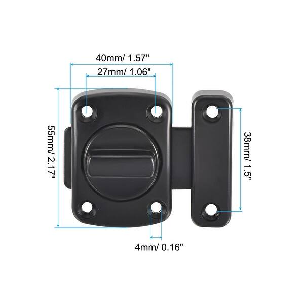 Door Swivel Bolt Latch 2.17" x 1.57", Zinc Alloy Security Door Slide ...