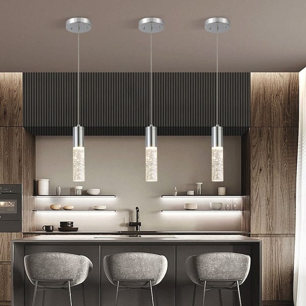Modern LED Mini Pendant Light Crystal Bubble Glass Hanging Ceiling ...