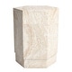 Hexagonal Travertine Stone Finish Italian Design MgO Side Accent Table ...