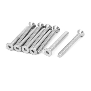 M6x55mm 304 Stainless Steel Flat Head Hex Socket Screws Fastener ...