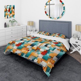 Designart "Orange And Green Popart Pop Culture Pixels" Green Modern ...