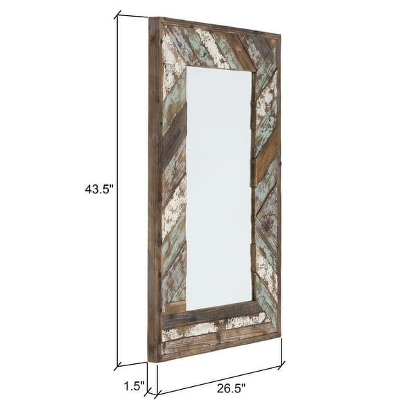 Brogan Distressed Wood Slat Wall Mirror - 43.5"H x 26.5"W x 1.5"D ...