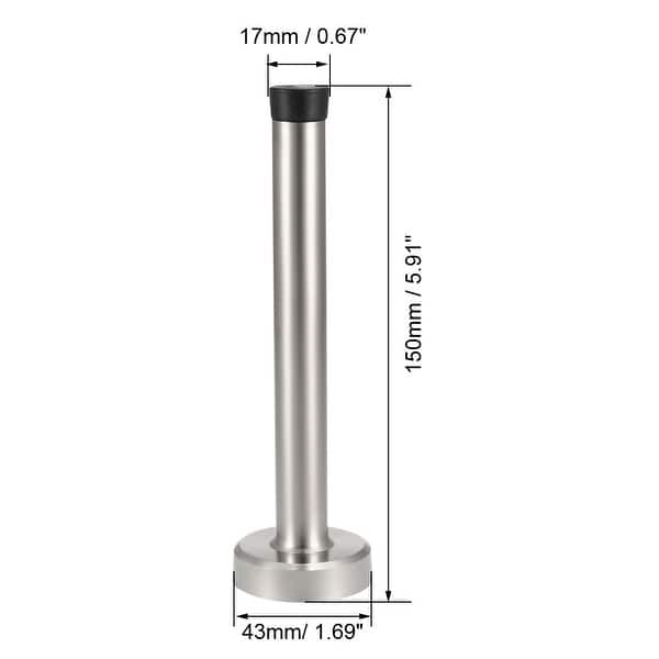 201 Stainless Steel Door Stopper Wall Mount Stop w Rubber Bumper, 150mm ...