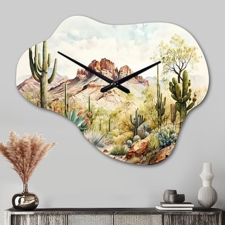 Designart - Arizona Desert III - Western Wall Clock in Asymmetrical ...