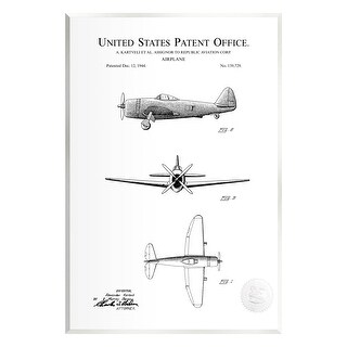 Stupell Detailed Patent US Airplane Wall Plaque Art, Design by Karl ...