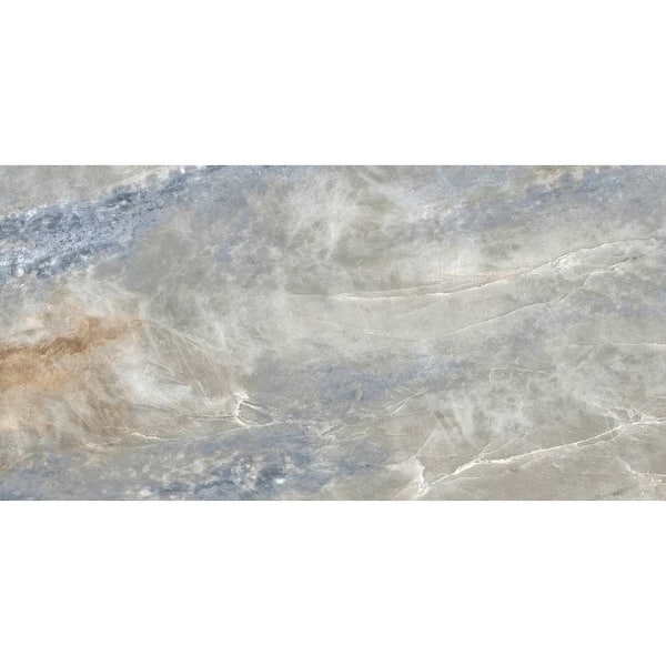 Adin 24x48 Blue Polished Marble Look Porcelain Tile - Floor & Wall ...