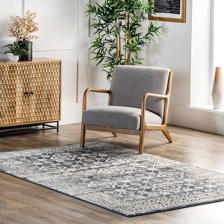 Brooklyn Rug Co Debra Distressed Floral Bordered Area Rug - Bed Bath ...