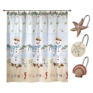 Avanti Coastal Snowman Shower Curtain & Shower Hook Set - Multicolor ...