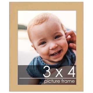 3x4 Traditional Natural Complete Wood Picture Frame with UV Acrylic ...