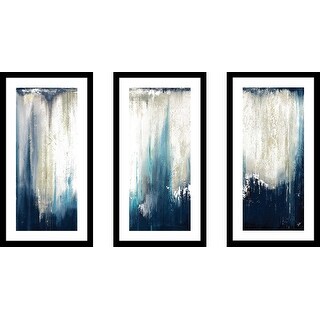"Navy Blue Illusion I" by Patricia Pinto 3 Piece on White Aluminum ...
