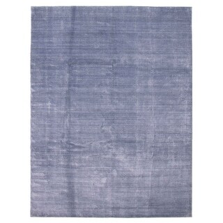 ECARPETGALLERY Hand Loomed Pearl Indigo Wool Rug - 9'2 x 12'0 - Bed ...