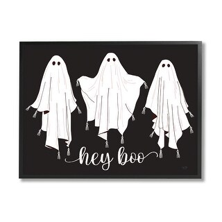 Stupell Hey Boo Three Ghosts Framed Giclee Art Design by Lux + Me ...